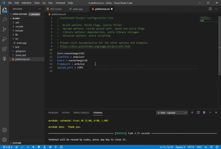 PlatformIO and VSCode for Windows - UKMARS