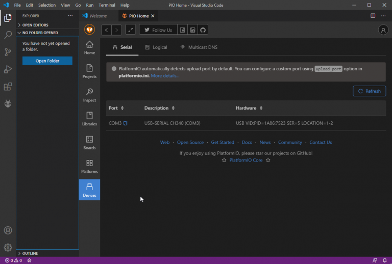 PlatformIO and VSCode for Windows - UKMARS